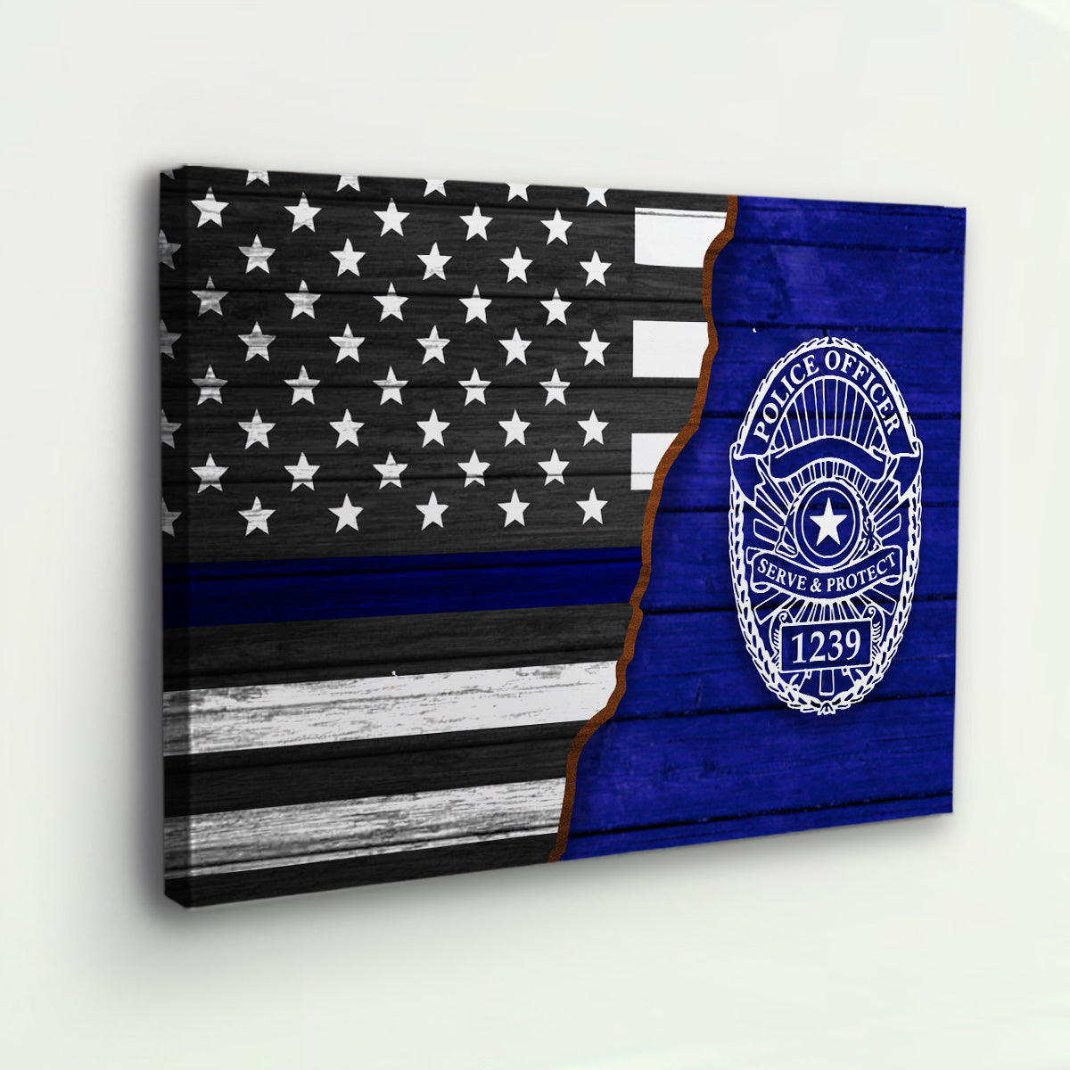 Personalized Police Officer Wall Art Canvas – Celebrity Pair