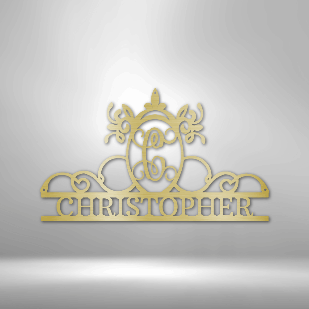 Initial and Name Monogram - Steel Sign – Celebrity Pair