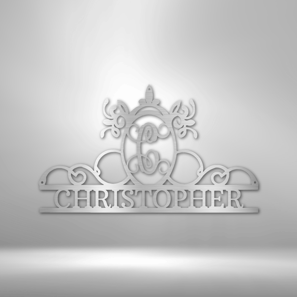 Initial and Name Monogram - Steel Sign – Celebrity Pair