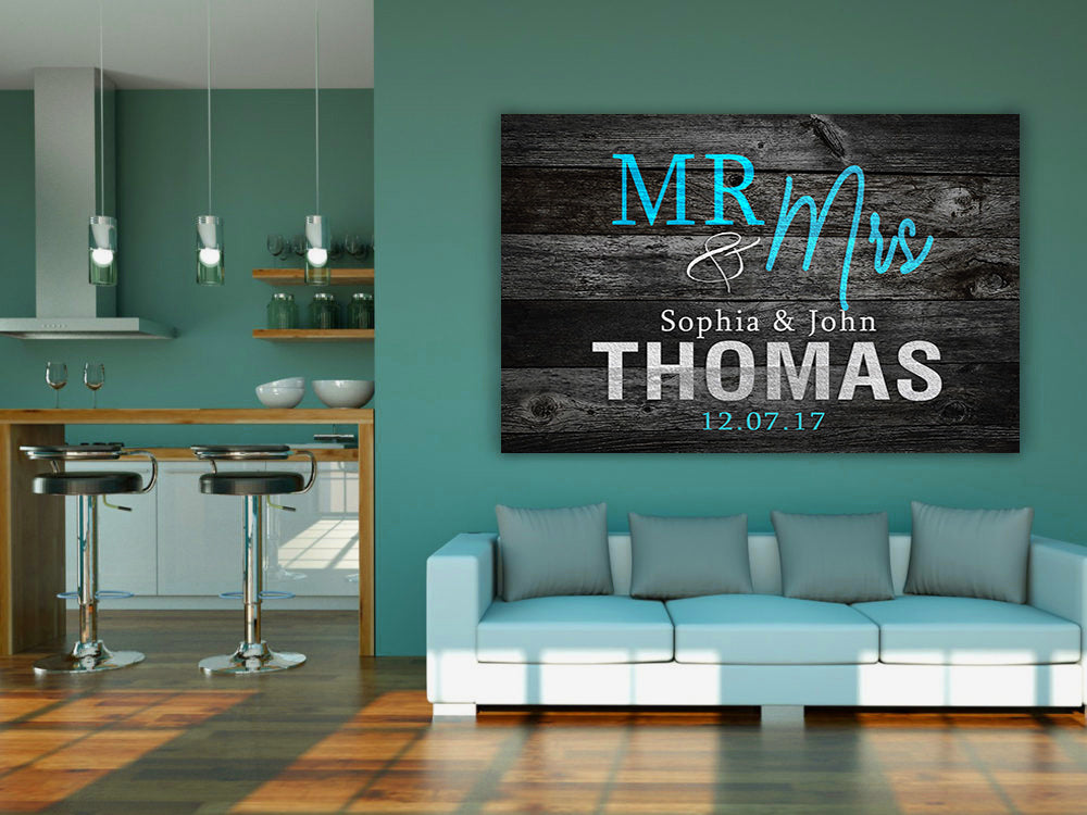 Mr & Mrs Custom Canvas Wallart – Celebrity Pair