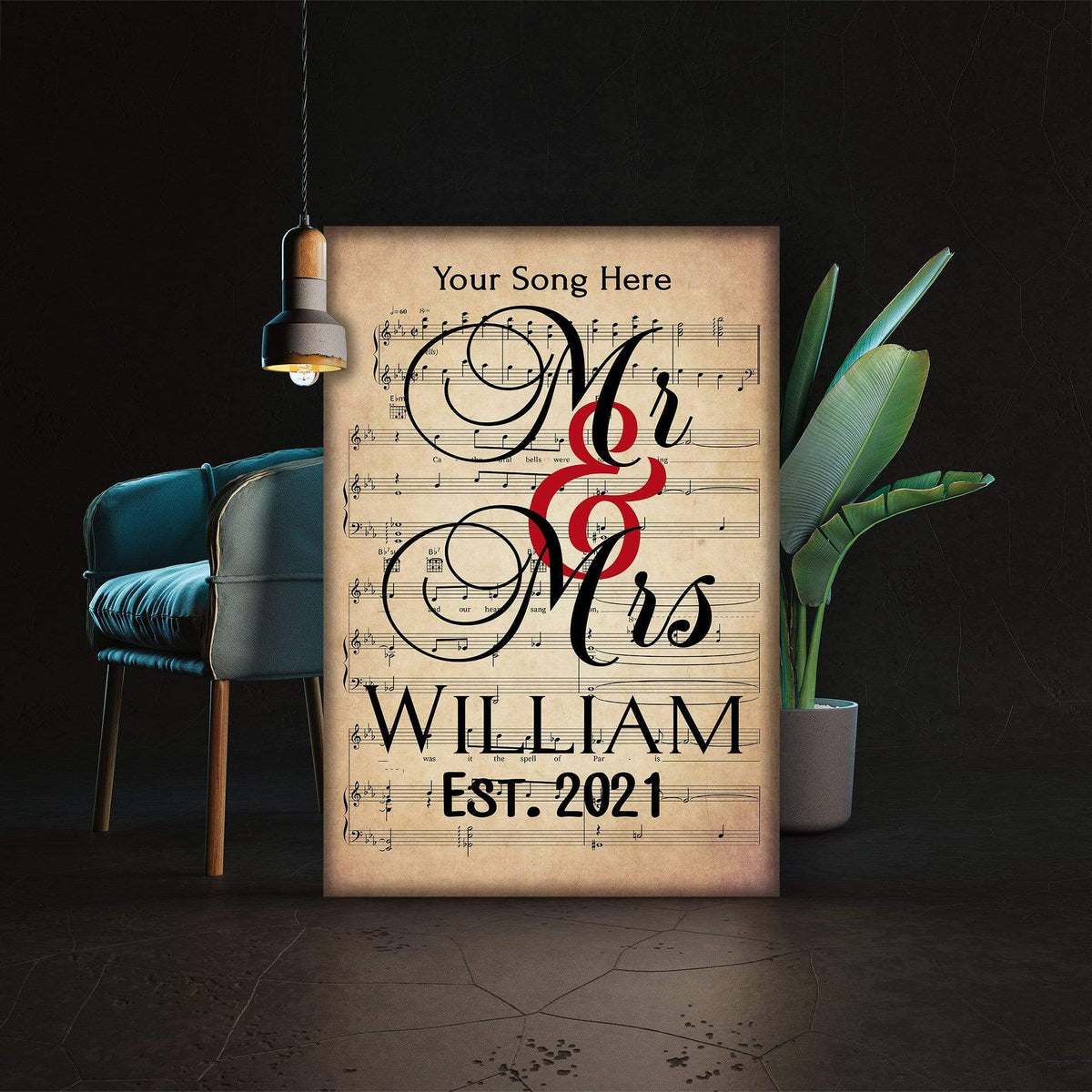 Mr. And Mrs. Song Notes Canvas For Couples - Ready To Hang – Celebrity Pair